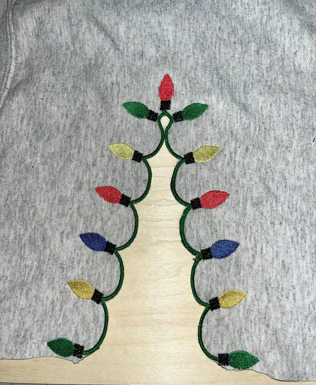 Side Seam - Split Design - Applique - Christmas Lights - Machine ...