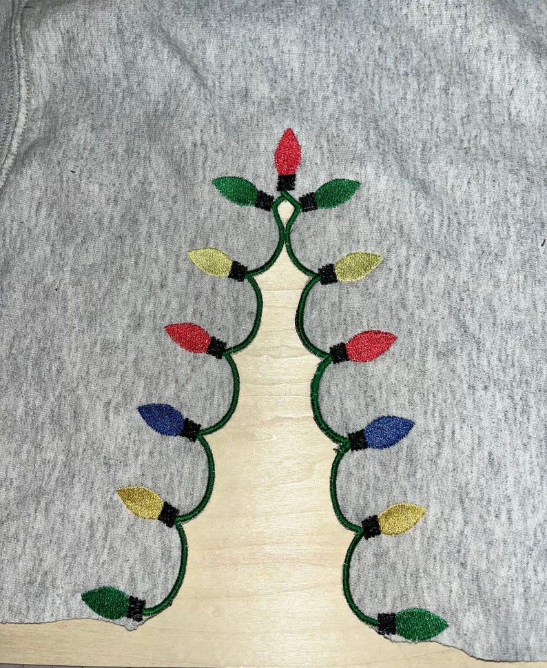 Side Seam - Split Design - Applique - Christmas Lights - Machine ...