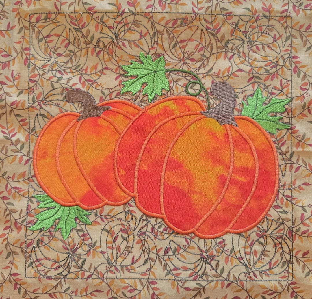 Fall Pumpkin - Double Pumpkins - Machine Applique - Embroidered/quilt ...