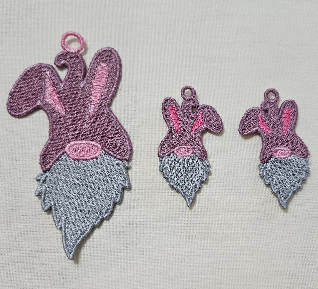 FSL Easter Bunny Gnome Earrings and Gift Tag/pendant/ornament/bookmark ...