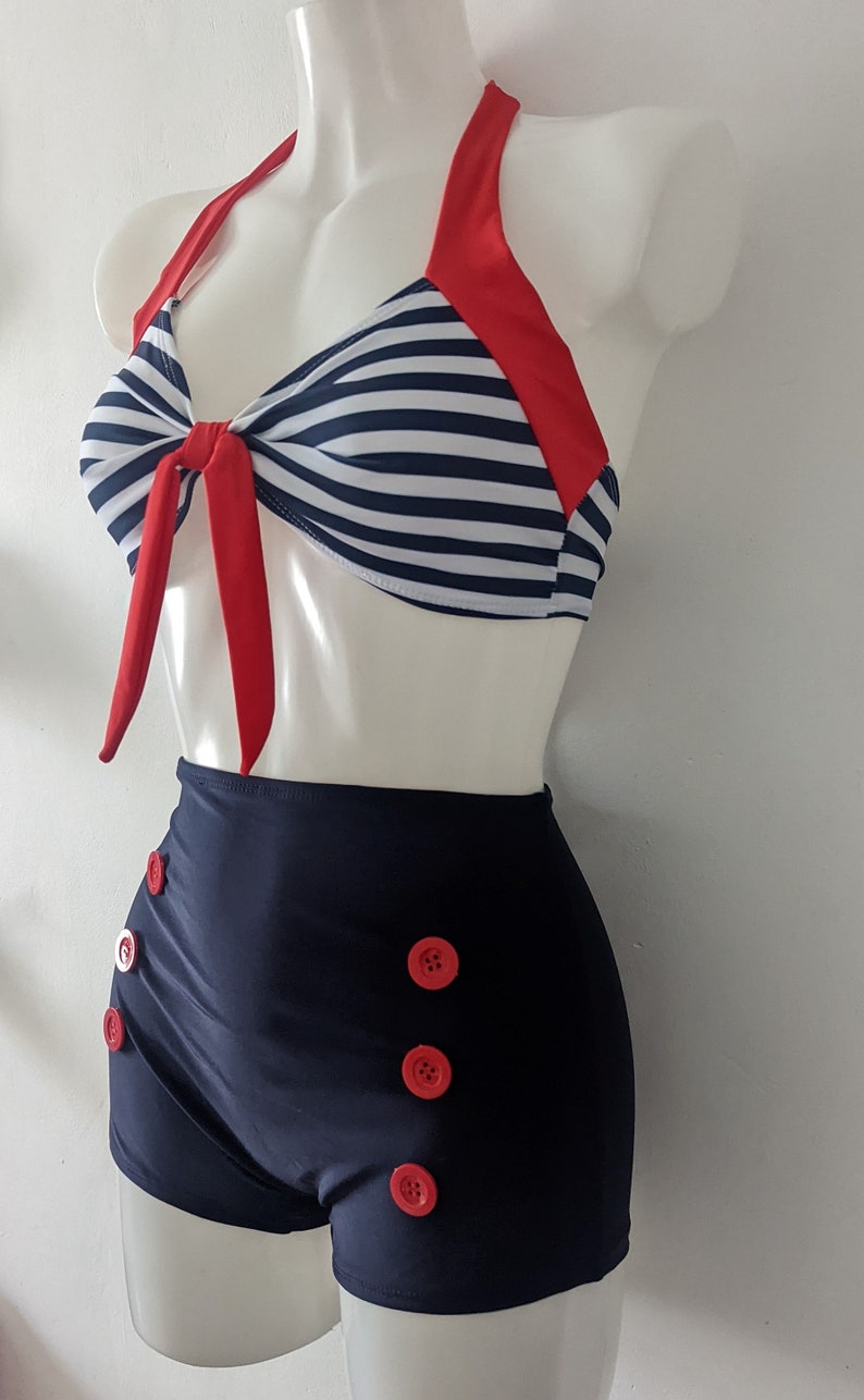 1950s Pin up Girl Nautical Bikini 8 10 12 14 16 Retro Vintage - Etsy