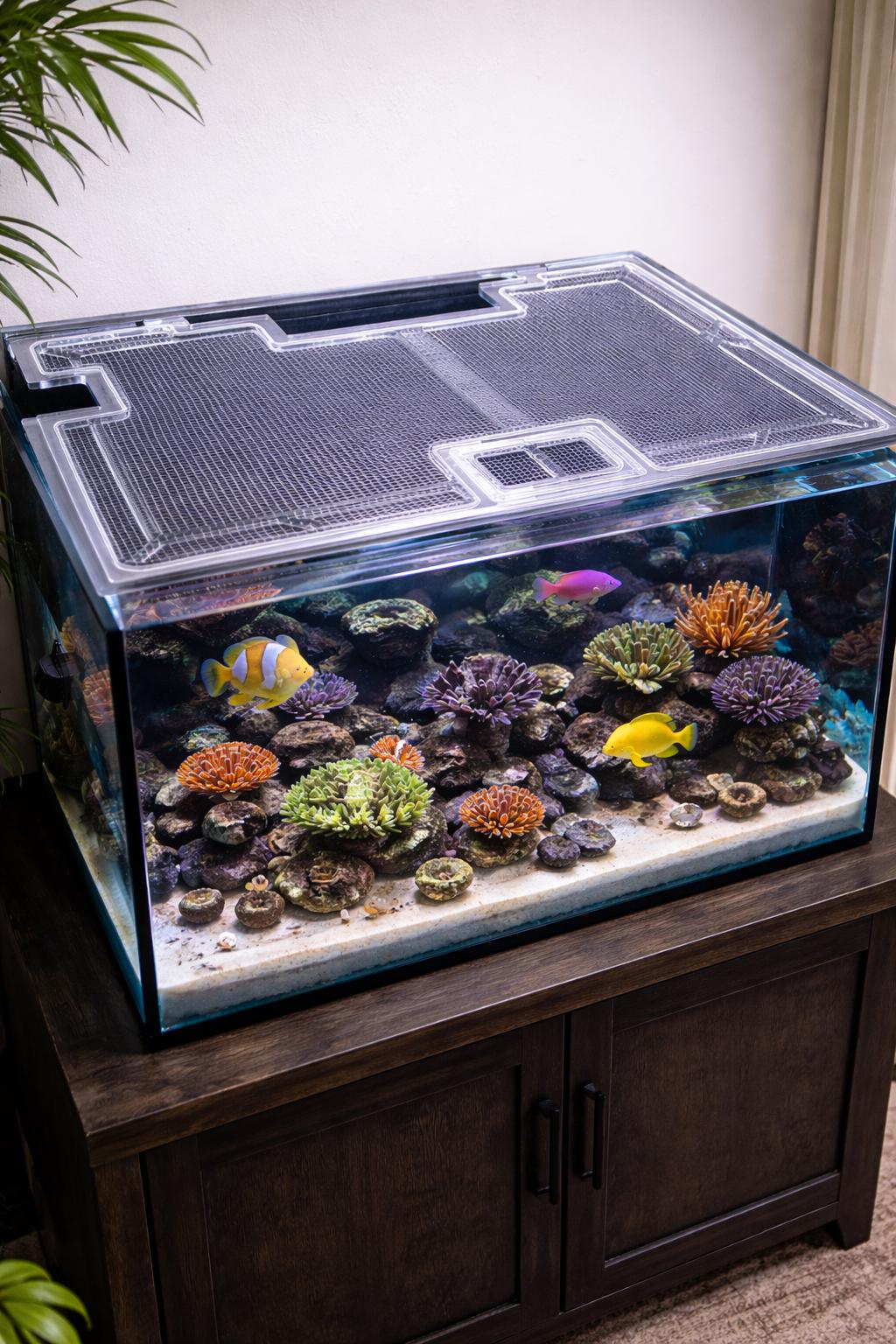 Modern Custom Fish Tank Lid Redsea Max Nano G2 Series | Clear Mesh ...