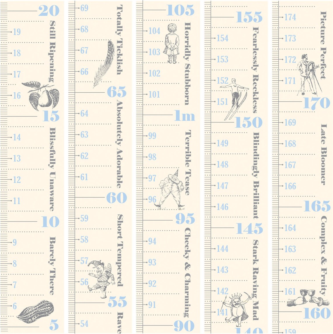 Height Chart / Growth Chart Blueberry Doorjam | Etsy