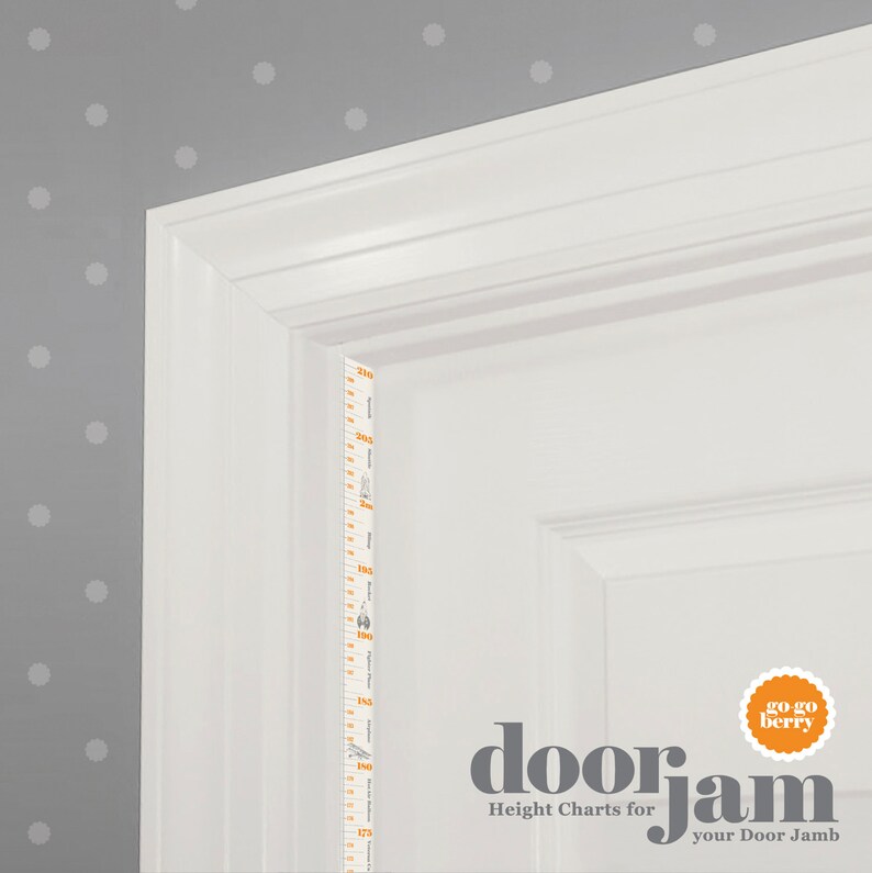 Height Chart / Growth Chart - Orange Gogoberry Doorjam - Etsy