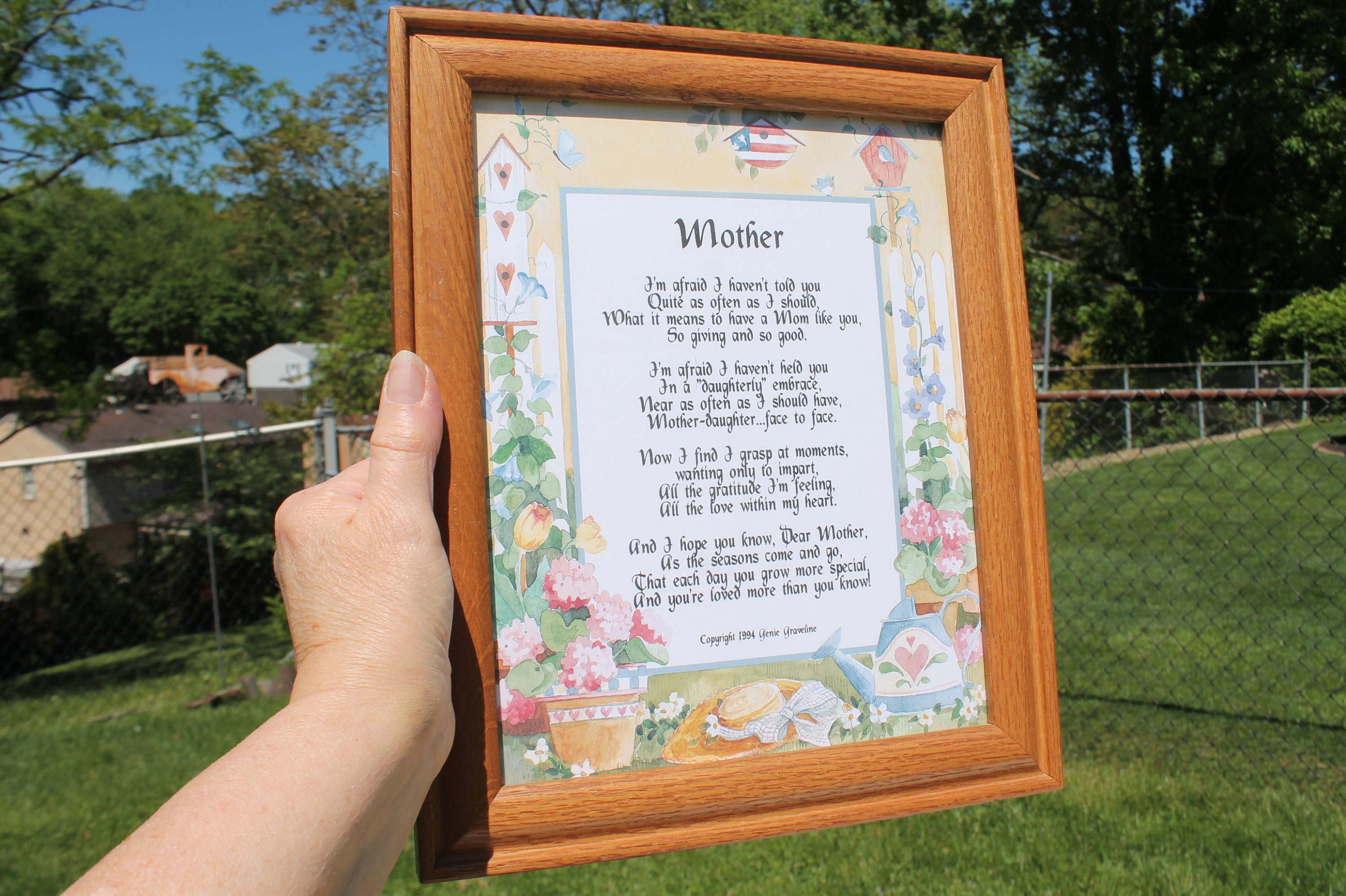 Framed mother Poem by Genie Graveline Framed in - Etsy Canada