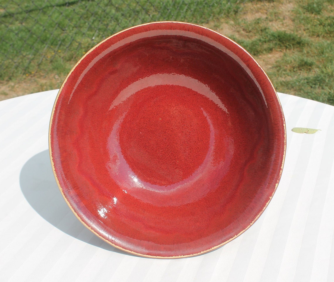 Footed Burgundy Bowl from Home Interiors and Gifts HOMCO - Etsy.de