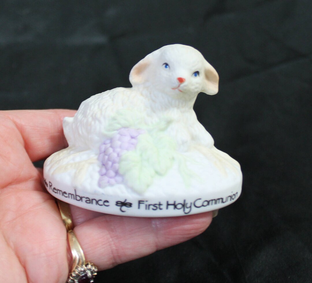 Porcelain Lamb Figurine / Statue - Remembrance First Holy Communion - Etsy