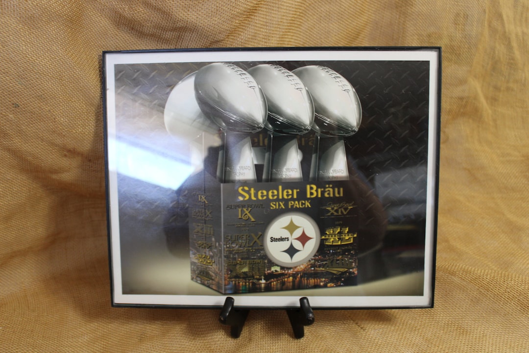Framed Pittsburgh Steelers Super Bowl Trophies Six Pack Print ...