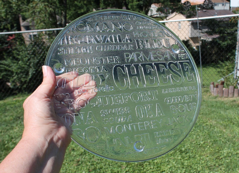 Clear Glass Cheese Tray / Platter / Serving Dish in the Bubble - Footed ...