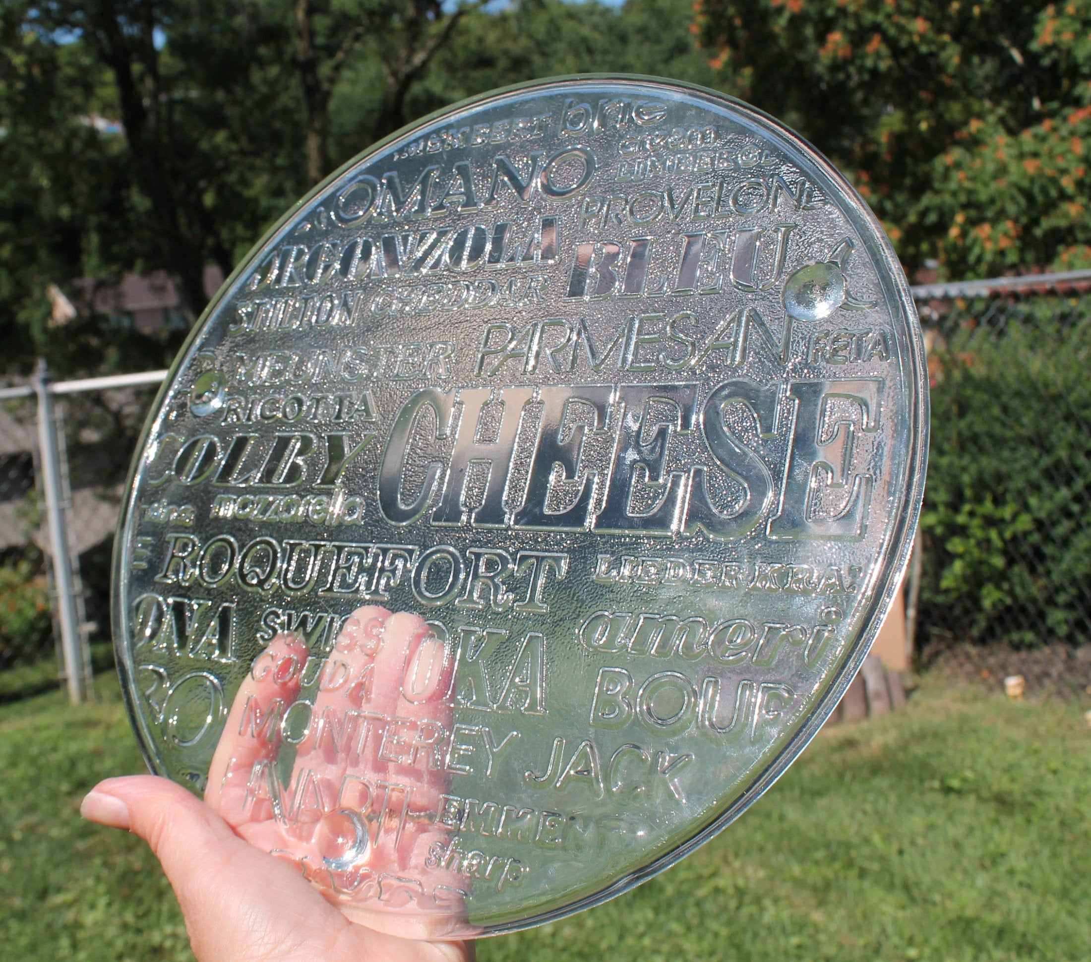 Clear Glass Cheese Tray / Platter / Serving Dish in the Bubble - Footed ...