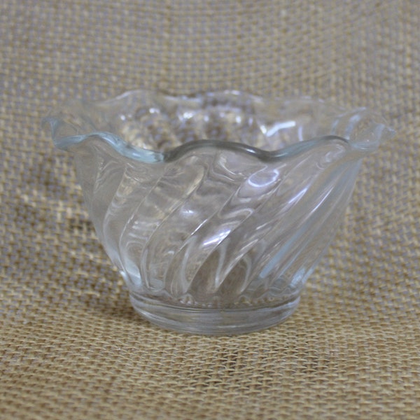 Clear Wavy Glass Bowl - Etsy