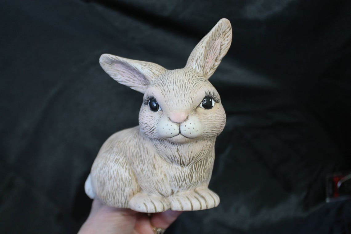 Chalkware Bunny Rabbit Figurine Home Decor - Etsy
