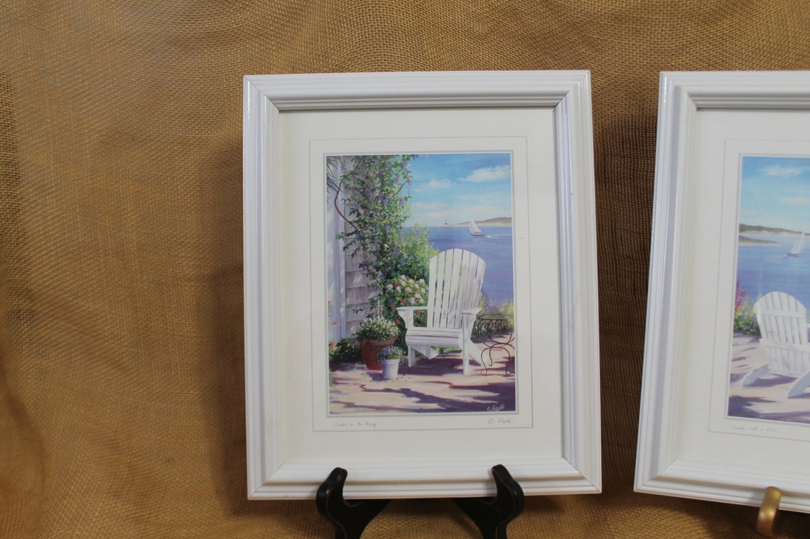 Pair of Framed Beach Chair Prints From Carol Saxe Titled | Etsy