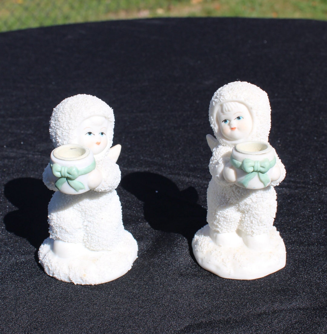 Pair of 70s Robel Ball Winged Winter Tot Snow Babies Candle - Etsy