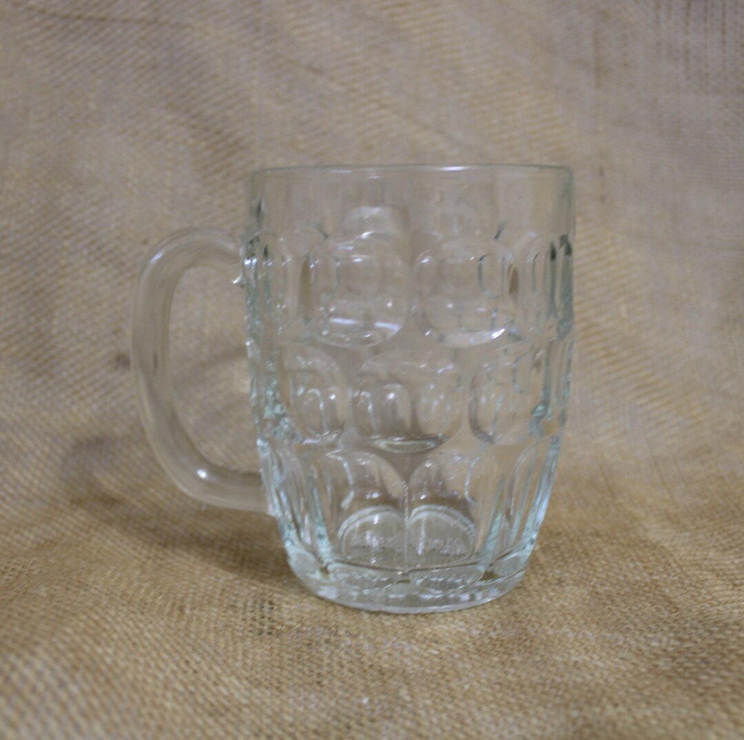 Clear Glass Thumbprint Beer Mug / Stein From Winston Cigarettes - 16 Oz ...