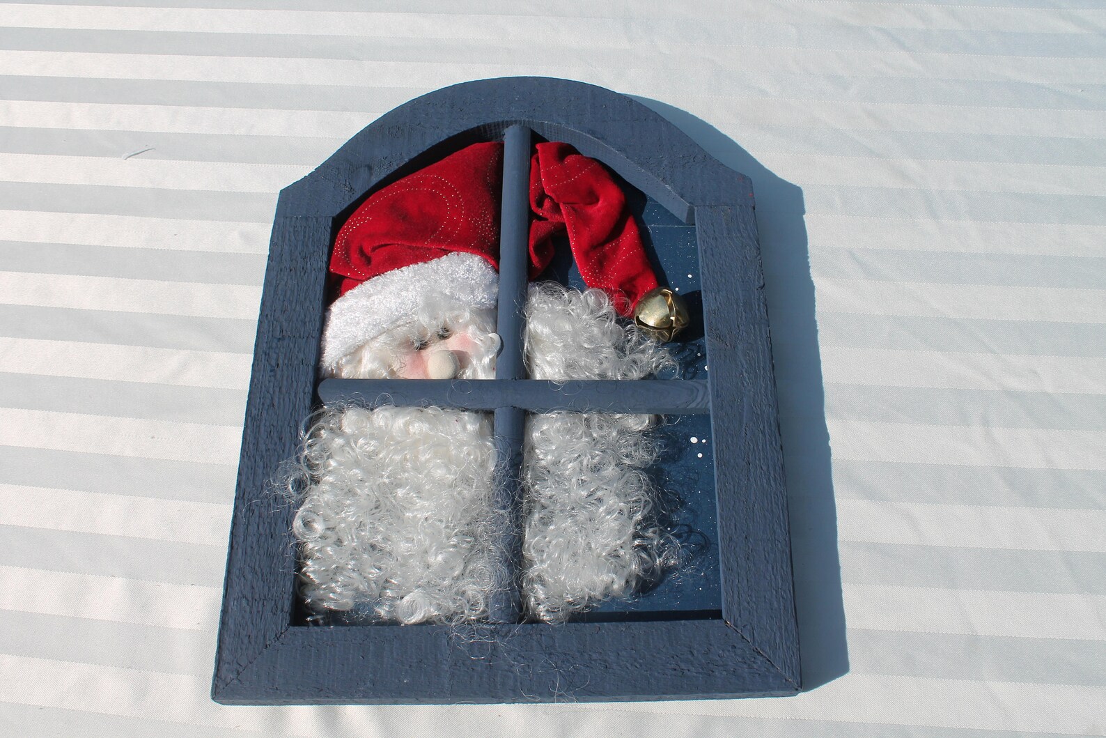 Santa Peeking Through the Window Christmas Holiday Wall / | Etsy