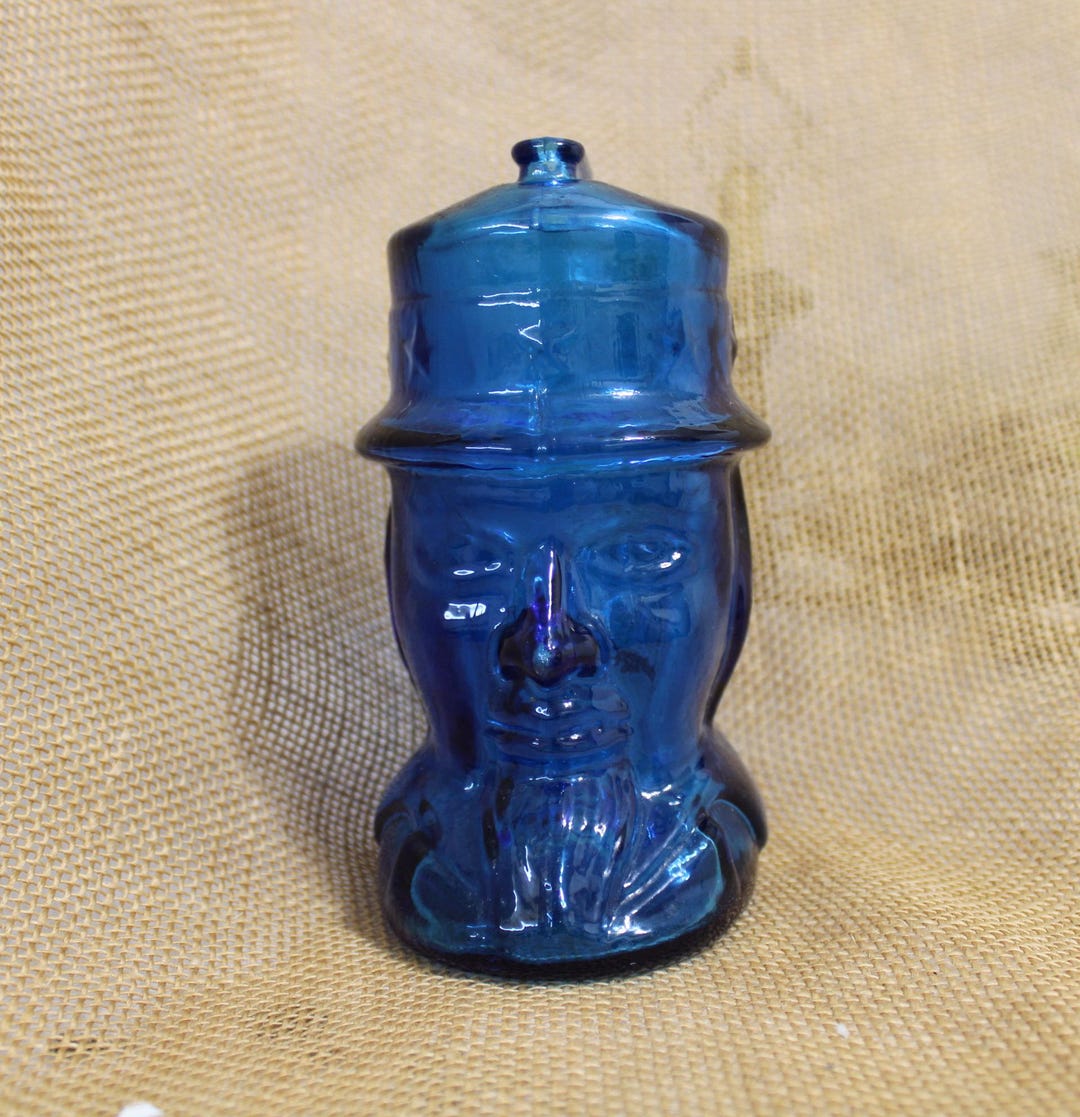 Blue Glass Uncle Sam Bank by Wheaton Glass - Collectible Uncle Sam ...