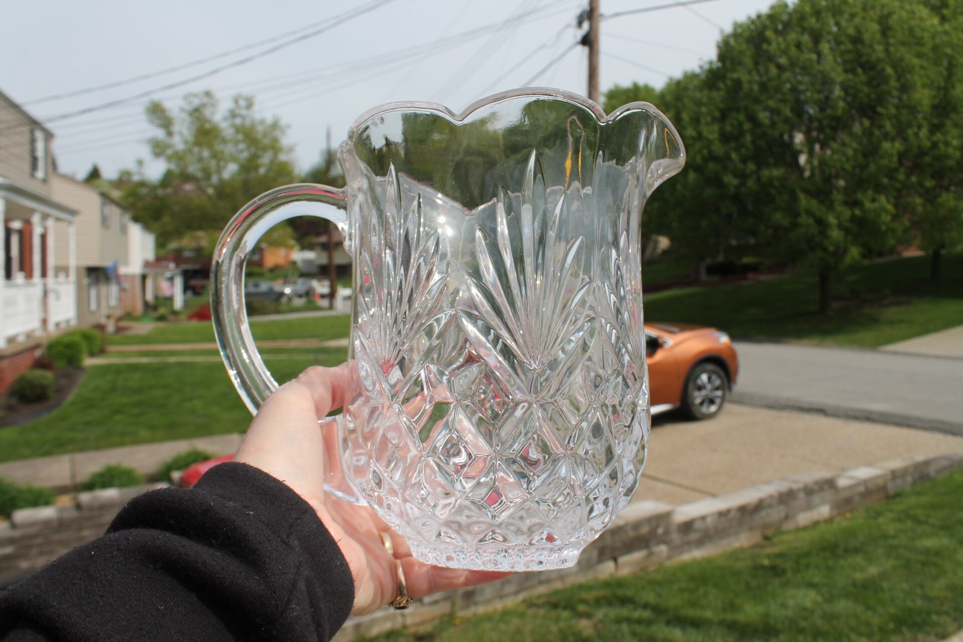 Clear Glass Pitcher / Beverage Pitcher / Ice Tea Pitcher With | Etsy