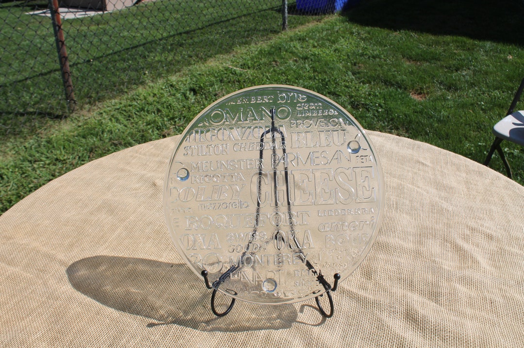 Clear Glass Cheese Tray / Platter / Serving Dish in the Bubble - Footed ...