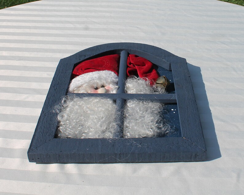 Santa Peeking Through the Window Christmas Holiday Wall / | Etsy