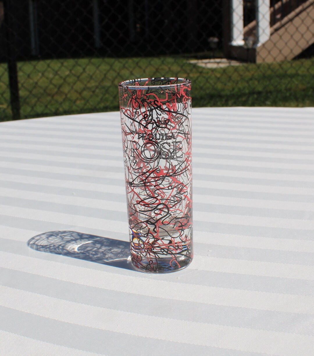 Tequila Rose Black and Pink Squiggly Design Shot Glass - Barware Shot ...