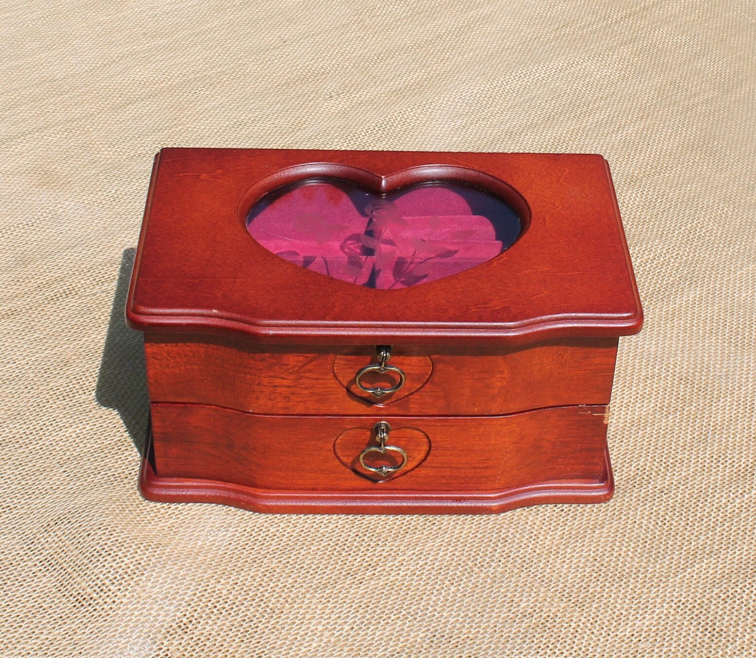 Wooden Jewelry Box with Flip Open Top and Drawer Ring | Etsy