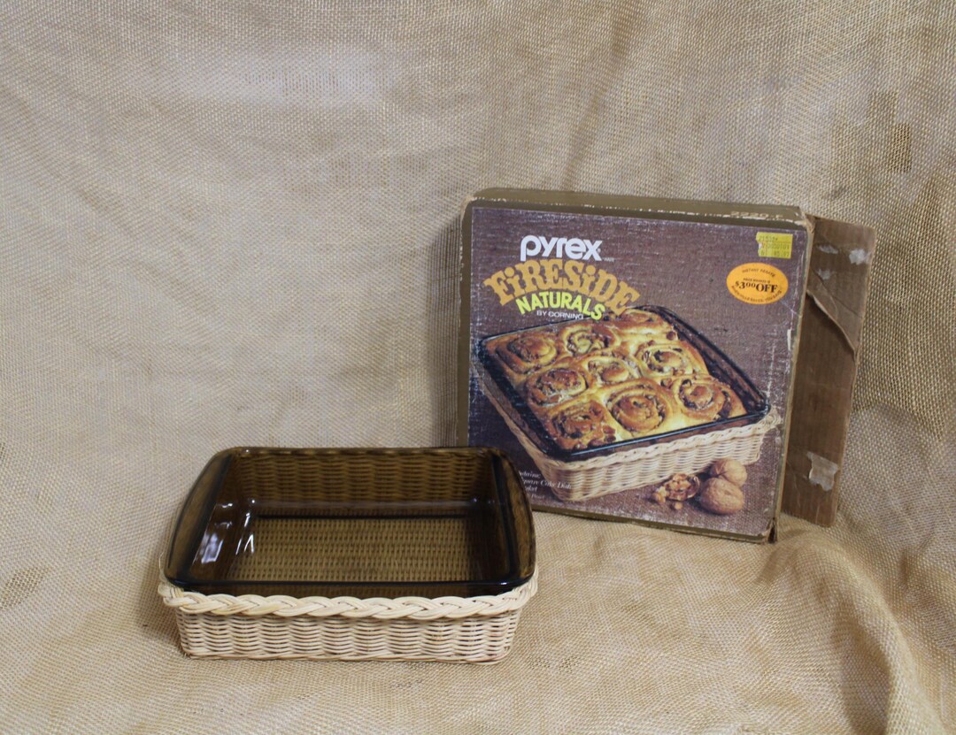 Pyrex Fireside Naturals Two Quart Square Cake Dish With Basket by ...