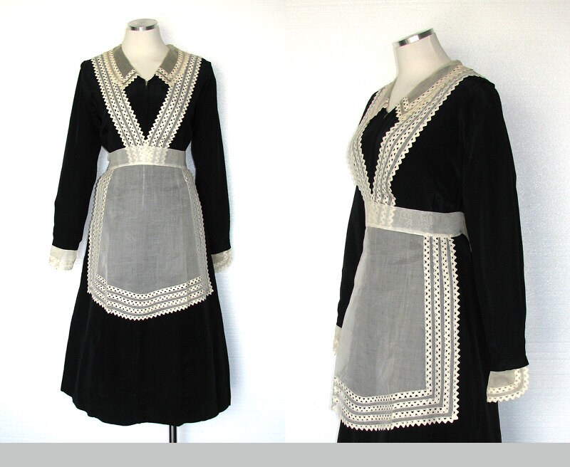 Vintage 30s Maid Costume / 30s Servant Dress / Downton Abbey / | Etsy
