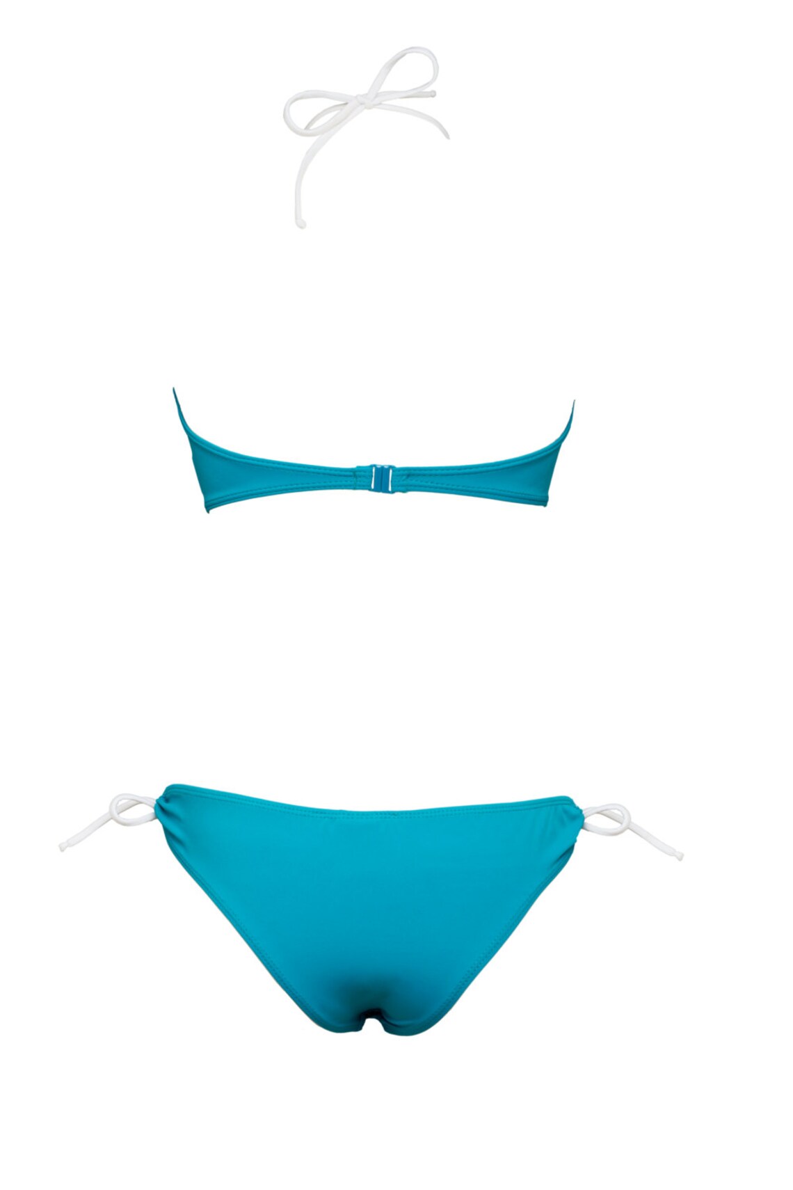 Bikini Set - Ruffles Bikini Full Set in Turquoise, Decorated Bikini Top ...