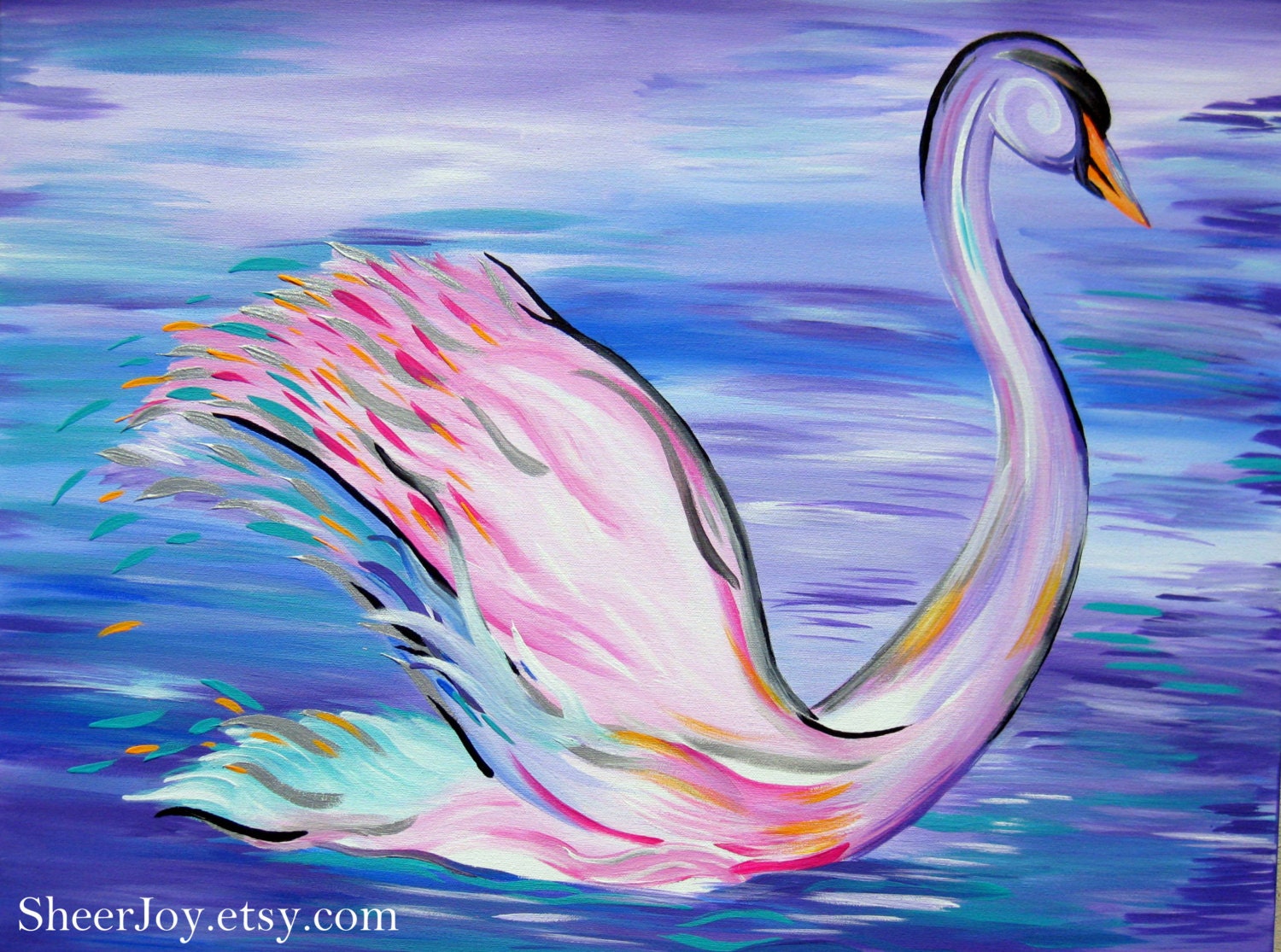 Abstract Swan Painting