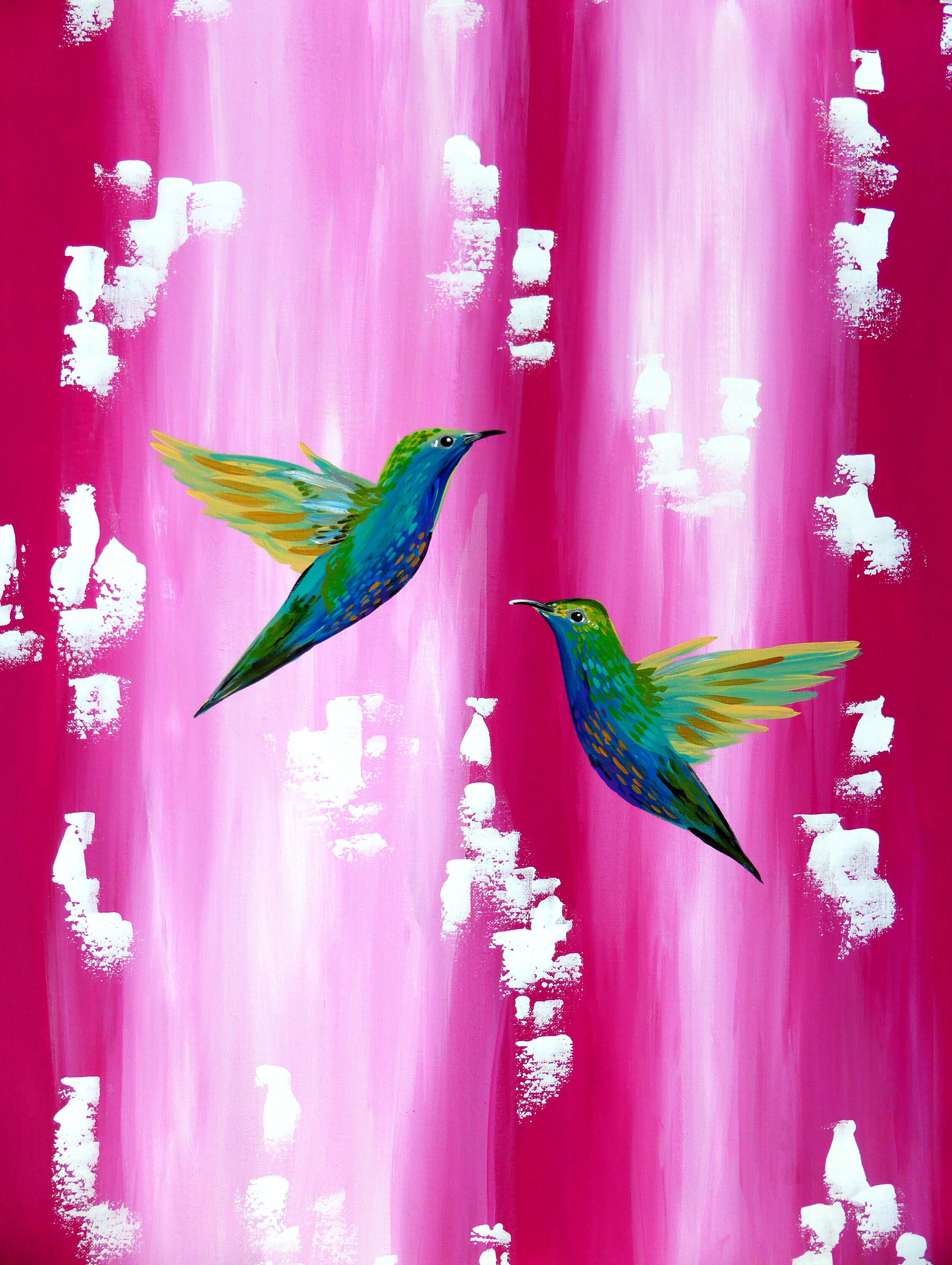 Pink Painting Pink Paintingwall Art Canvas Art Green And - Etsy Australia