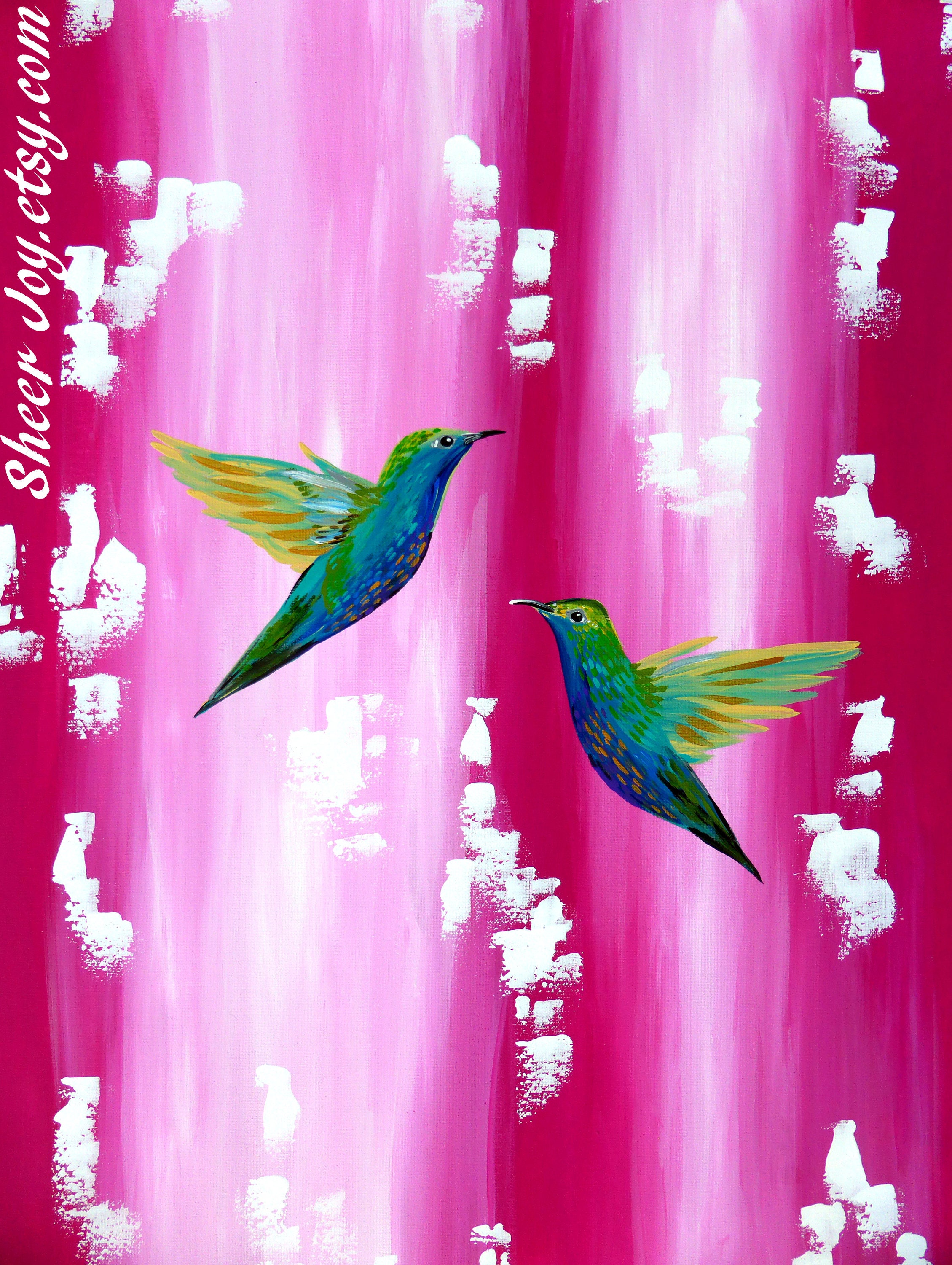 Pink Painting Pink Paintingwall Art Canvas Art Green And - Etsy Australia