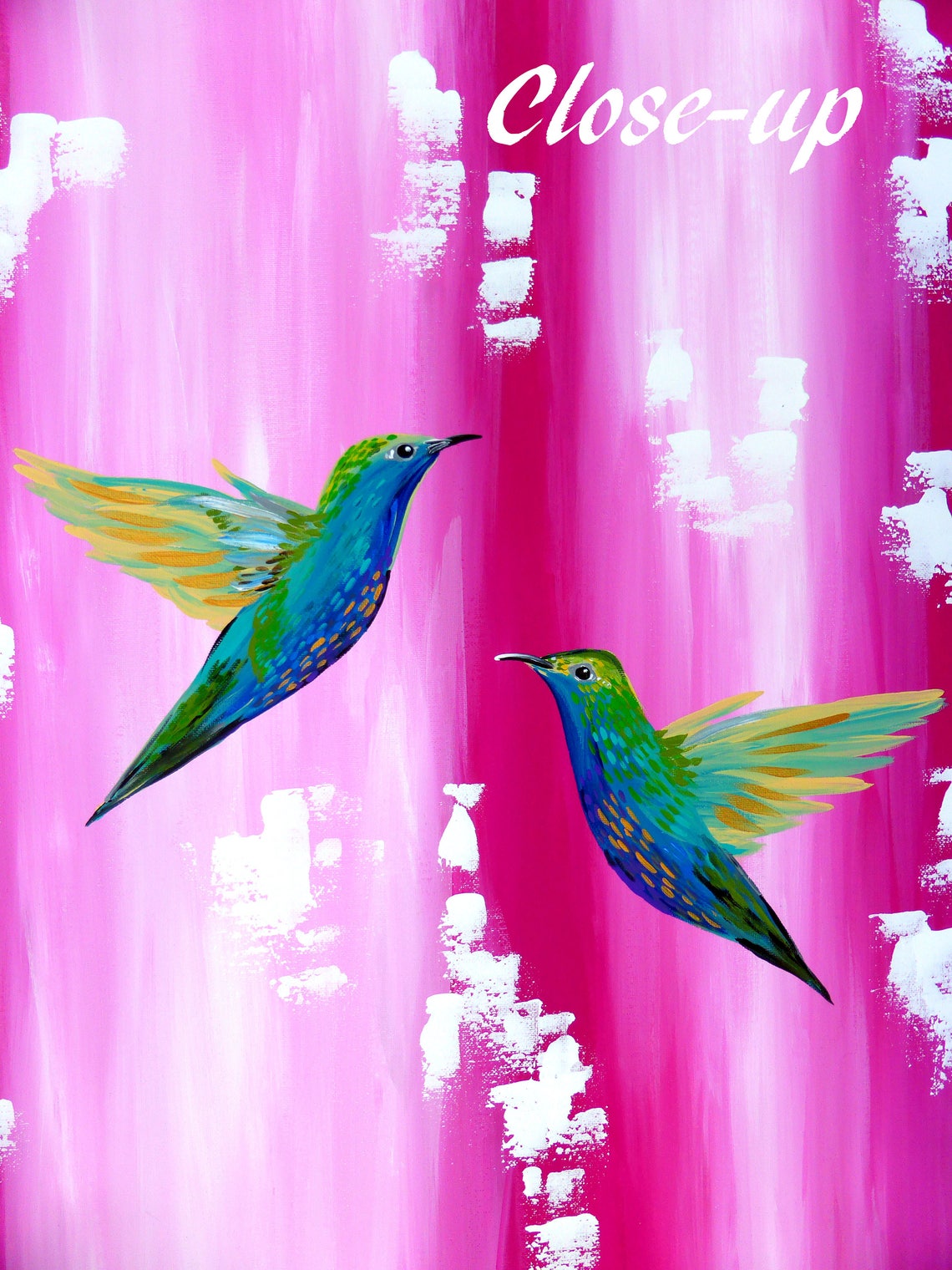 Pink Painting Pink Paintingwall Art Canvas Art Green And - Etsy Australia