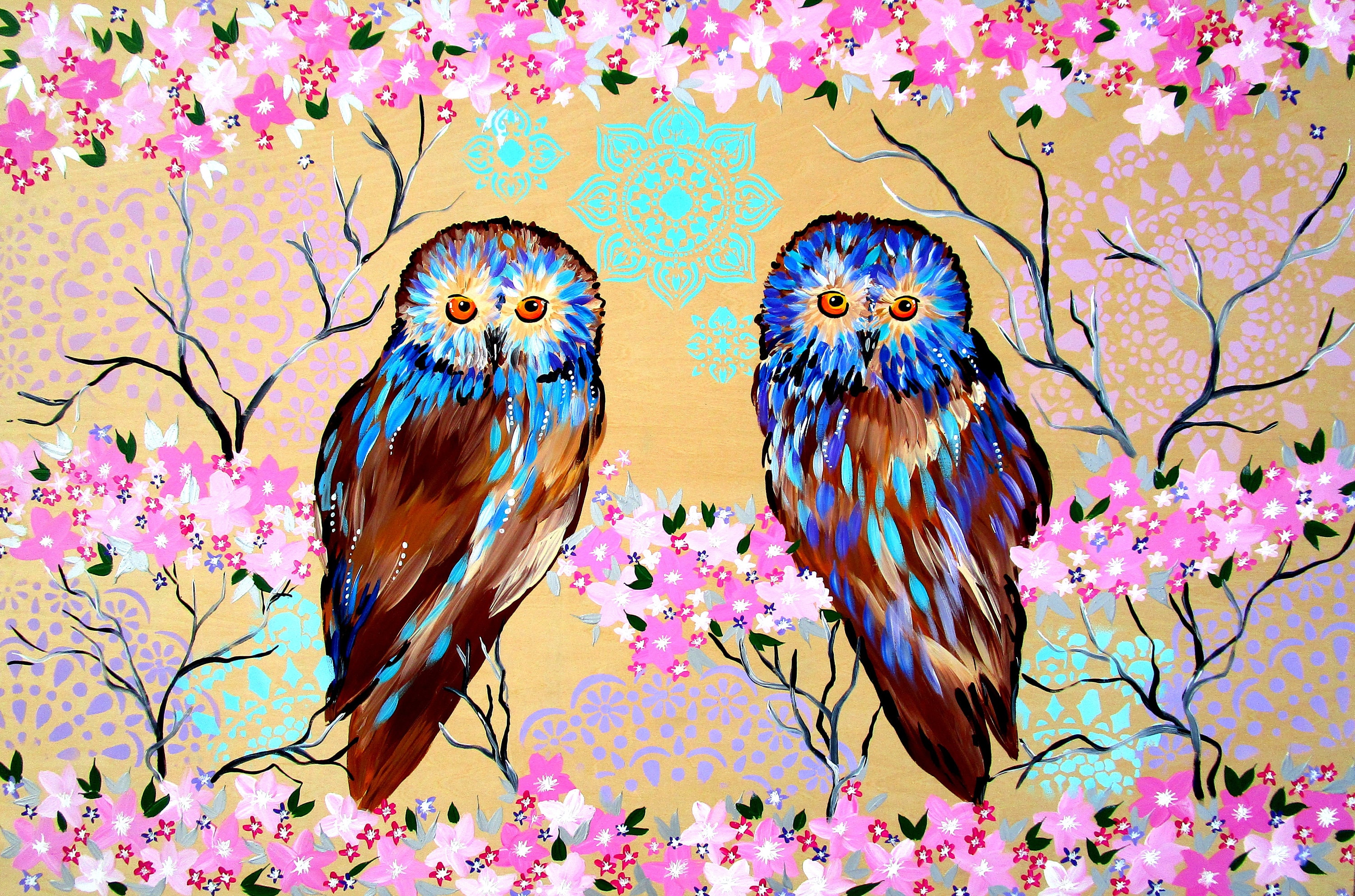 Paintings of Owls, Owl Painting, Large Painting, of an Owl, Large Owl ...