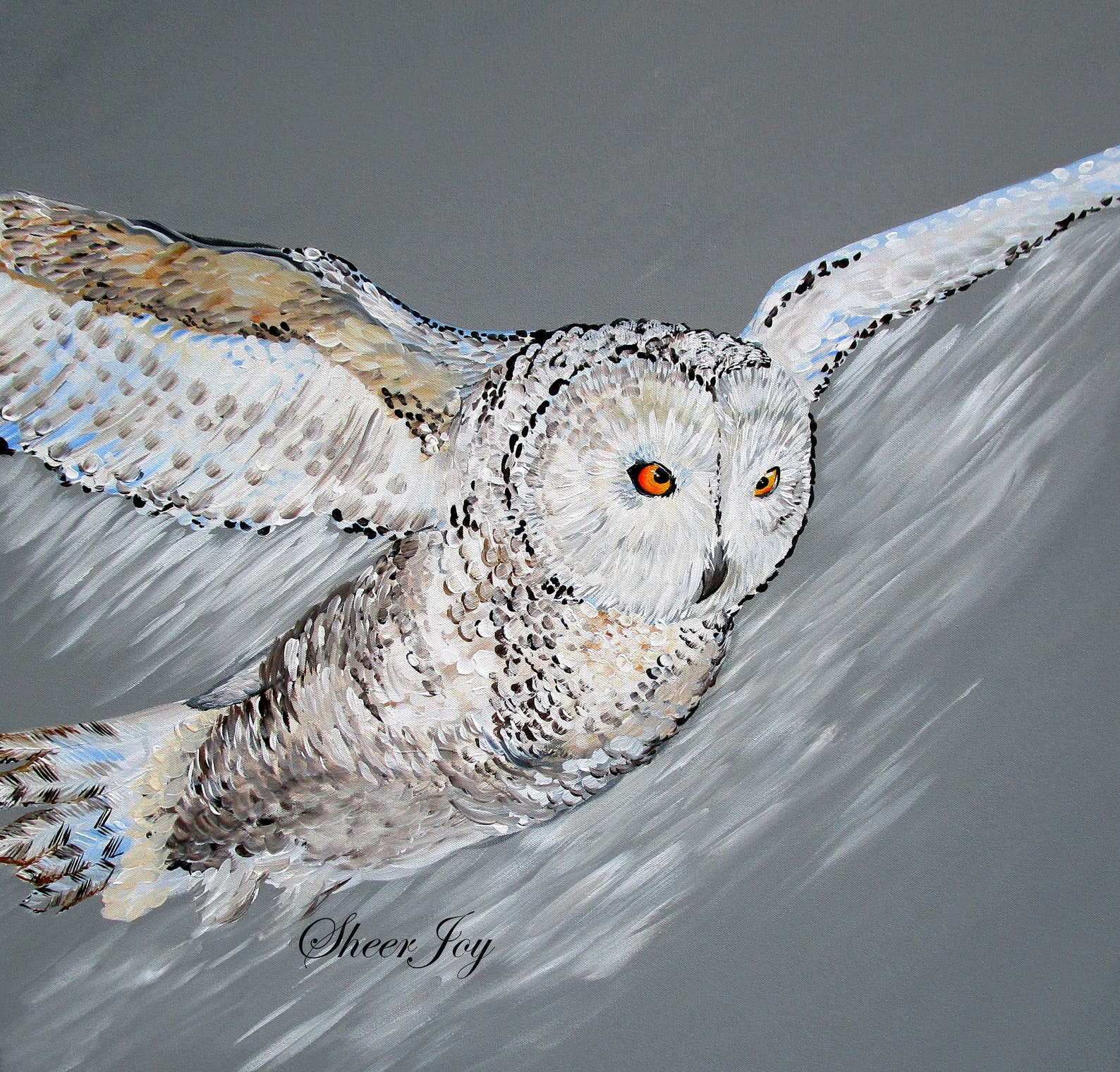 Painting of an Owl Owl Art Owl Painting Owl Paintings Grey - Etsy Australia