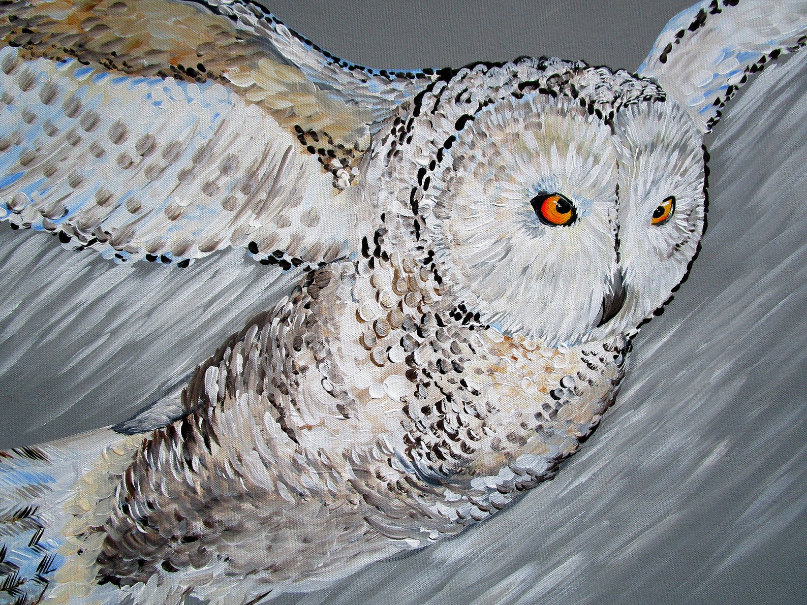 Painting of an Owl Owl Art Owl Painting Owl Paintings Grey - Etsy Australia