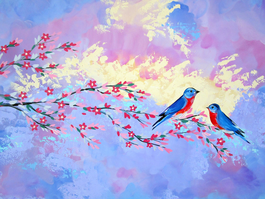 Blue Bird Painting, Blue Bird Paintings, Bluebird, Blue Bird, Big Art ...