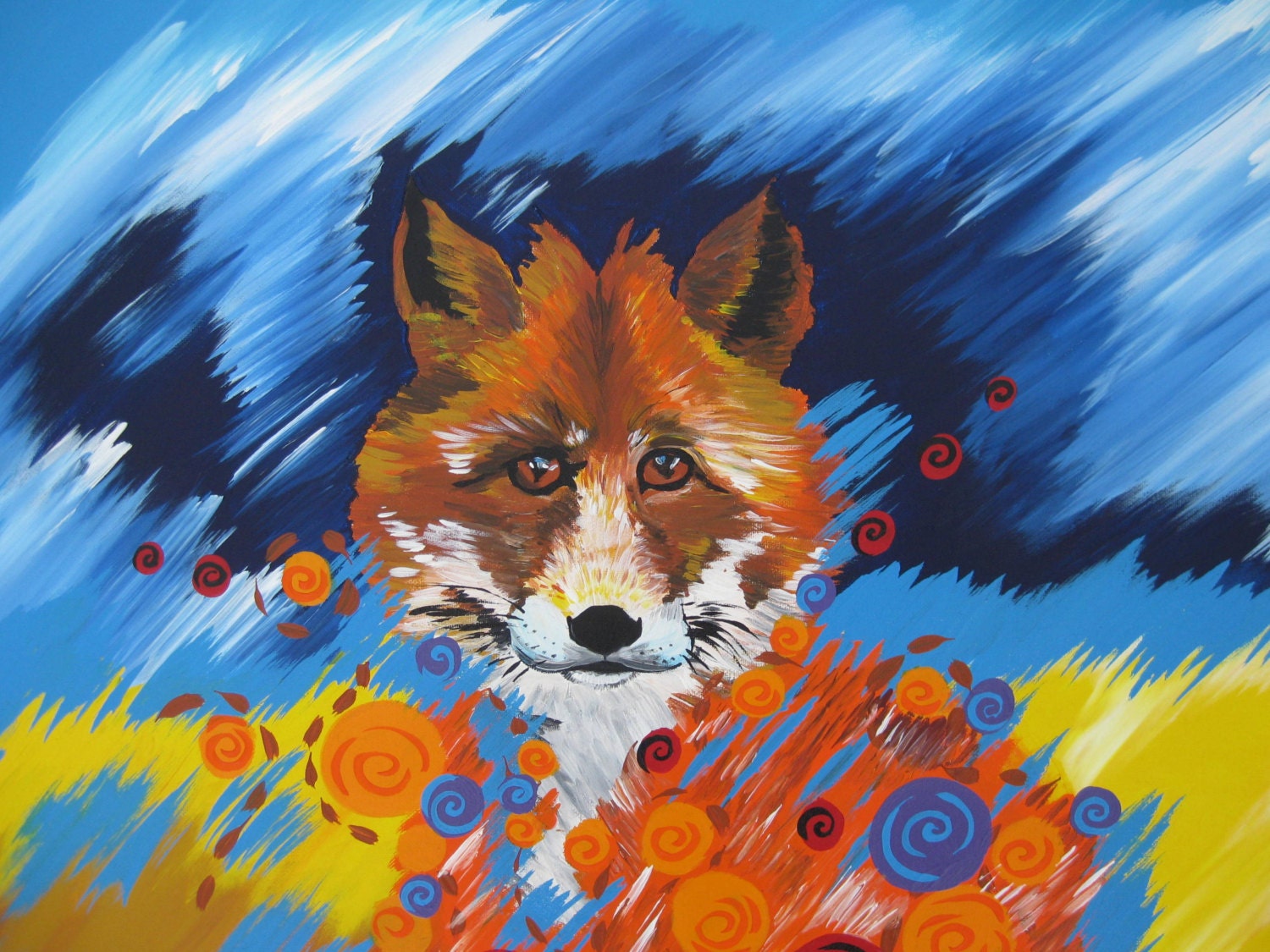 Art du renard peinture d'un renard peinture de renard - Etsy France