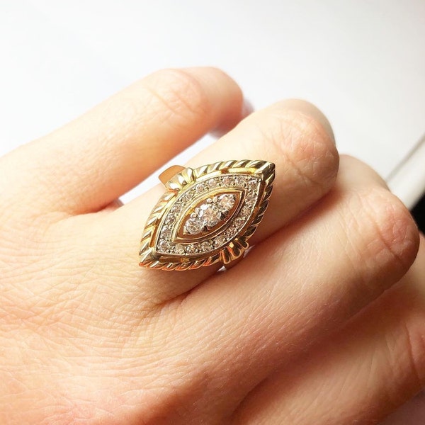 Large Diamond Ring - Etsy