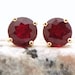 5mm Round Genuine Ruby Studs 14kt Yellow Gold/double Gallery Beautiful ...