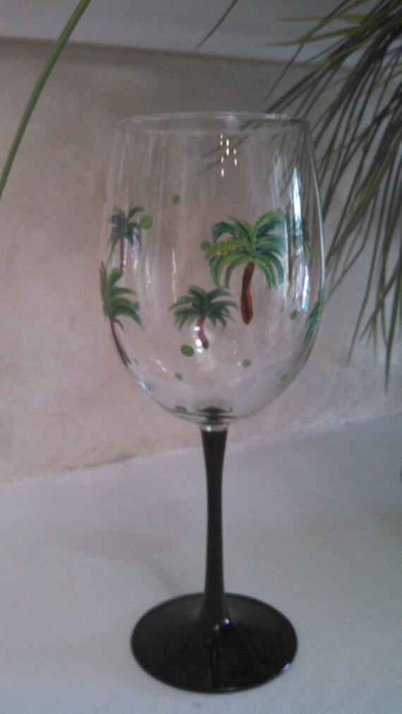 Items Similar To Palm Trees Wine Glasses On Etsy