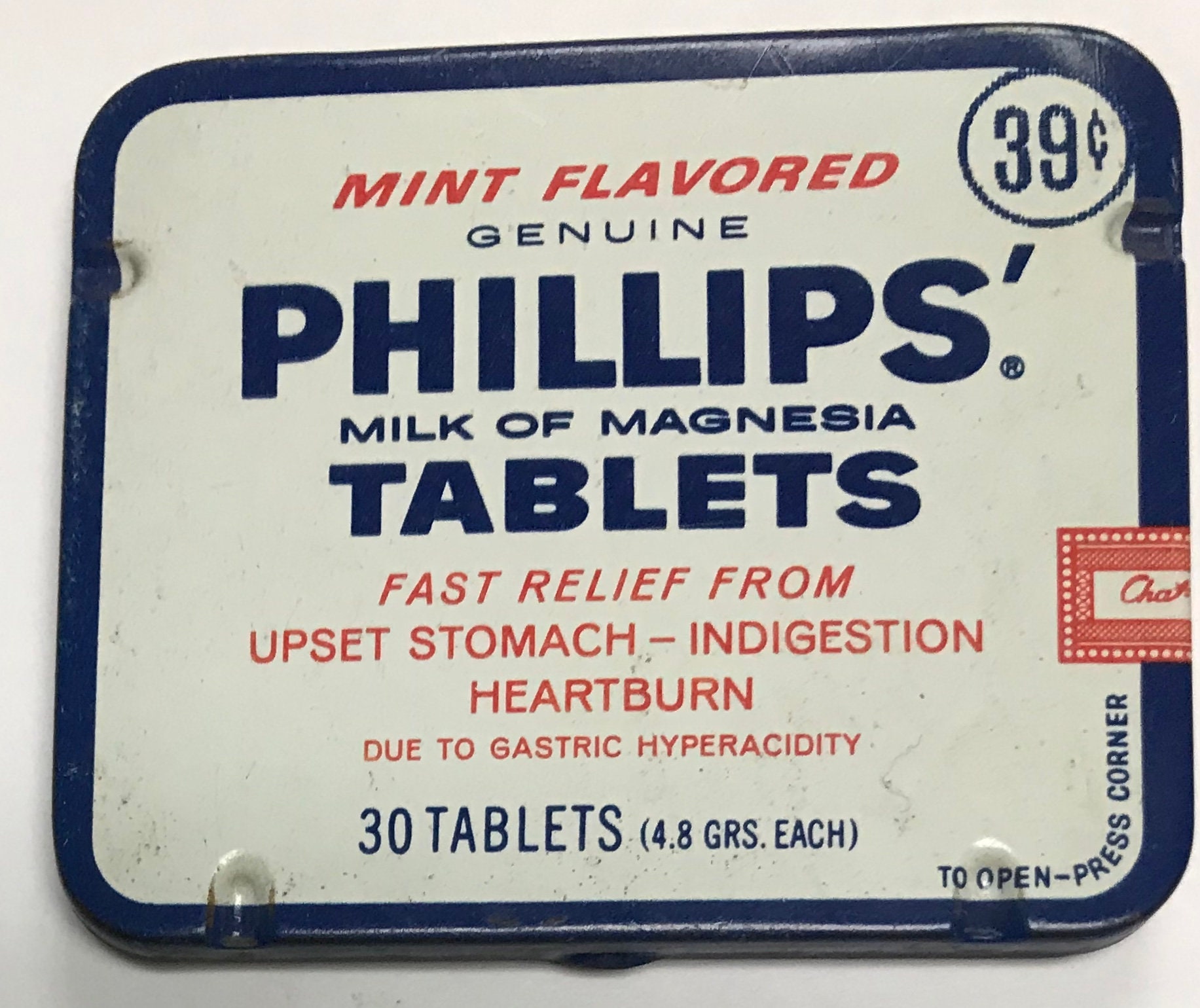 Circa 1930's Phillips Milk of Magnesia "mint Flavored" Tablets Medicine ...