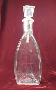Vintage Large Three Sided Pressed Glass Liquor Bottles - Etsy