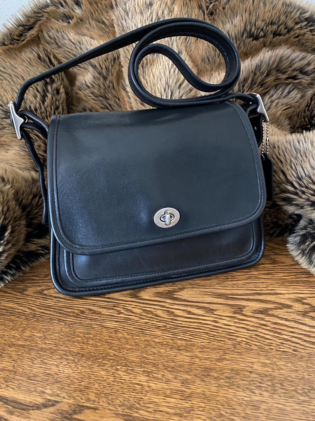 Coach Vintage Black Leather Rambler Legacy Handbag ~ 9061! - Etsy