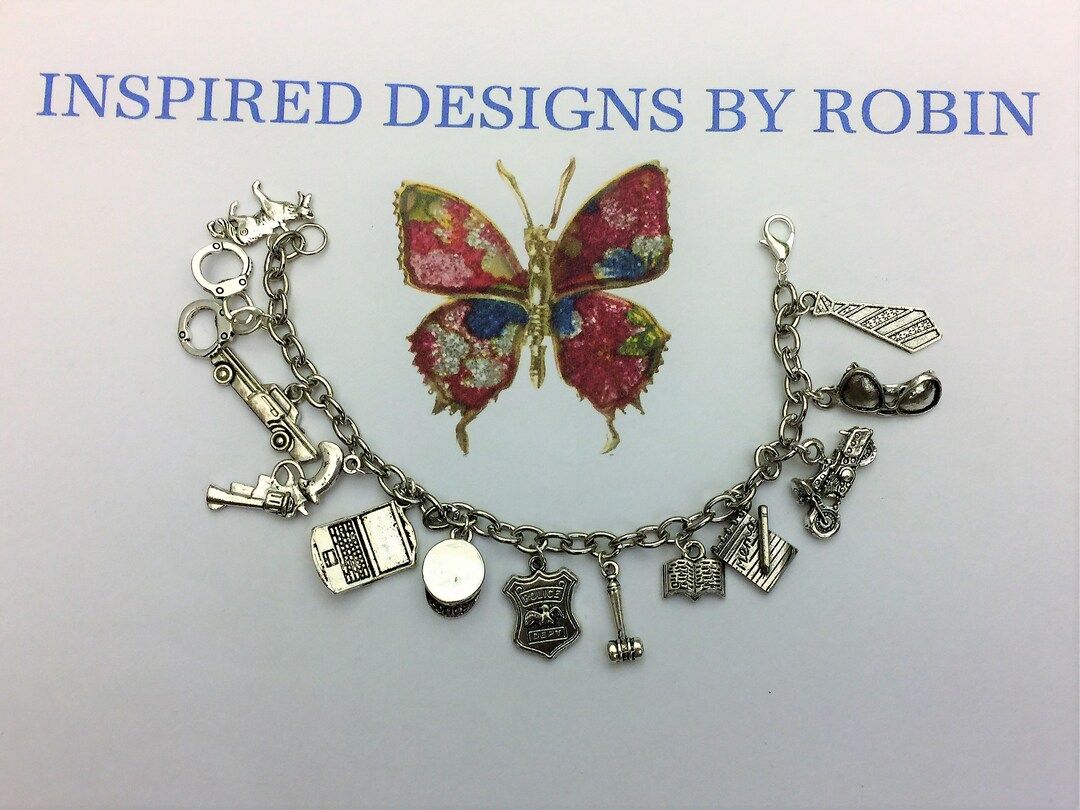 Police Officer Charm Bracelet, Peace Office Charm Bracelet, Police ...