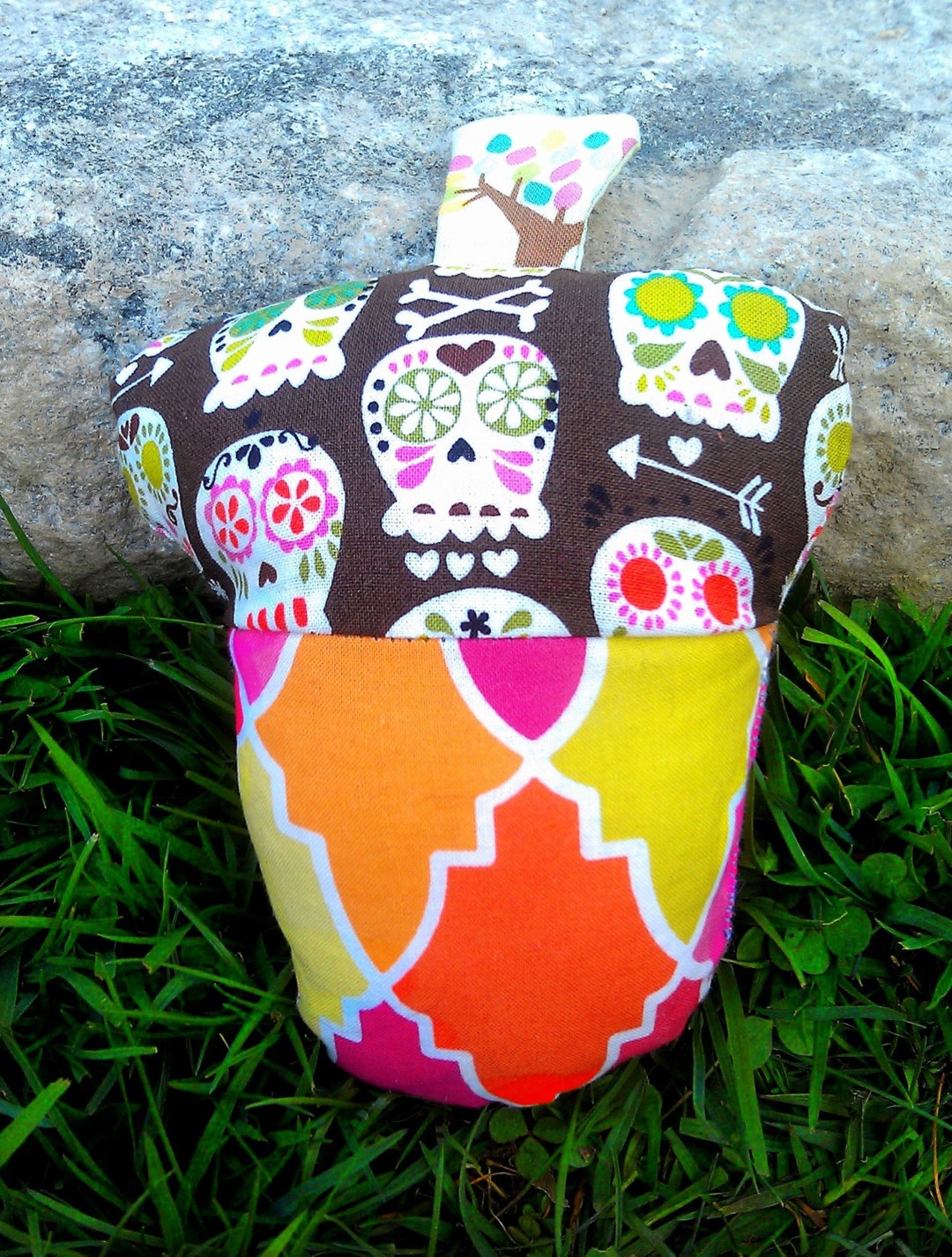 Happy Skull Acorn Squeak Toy - Etsy