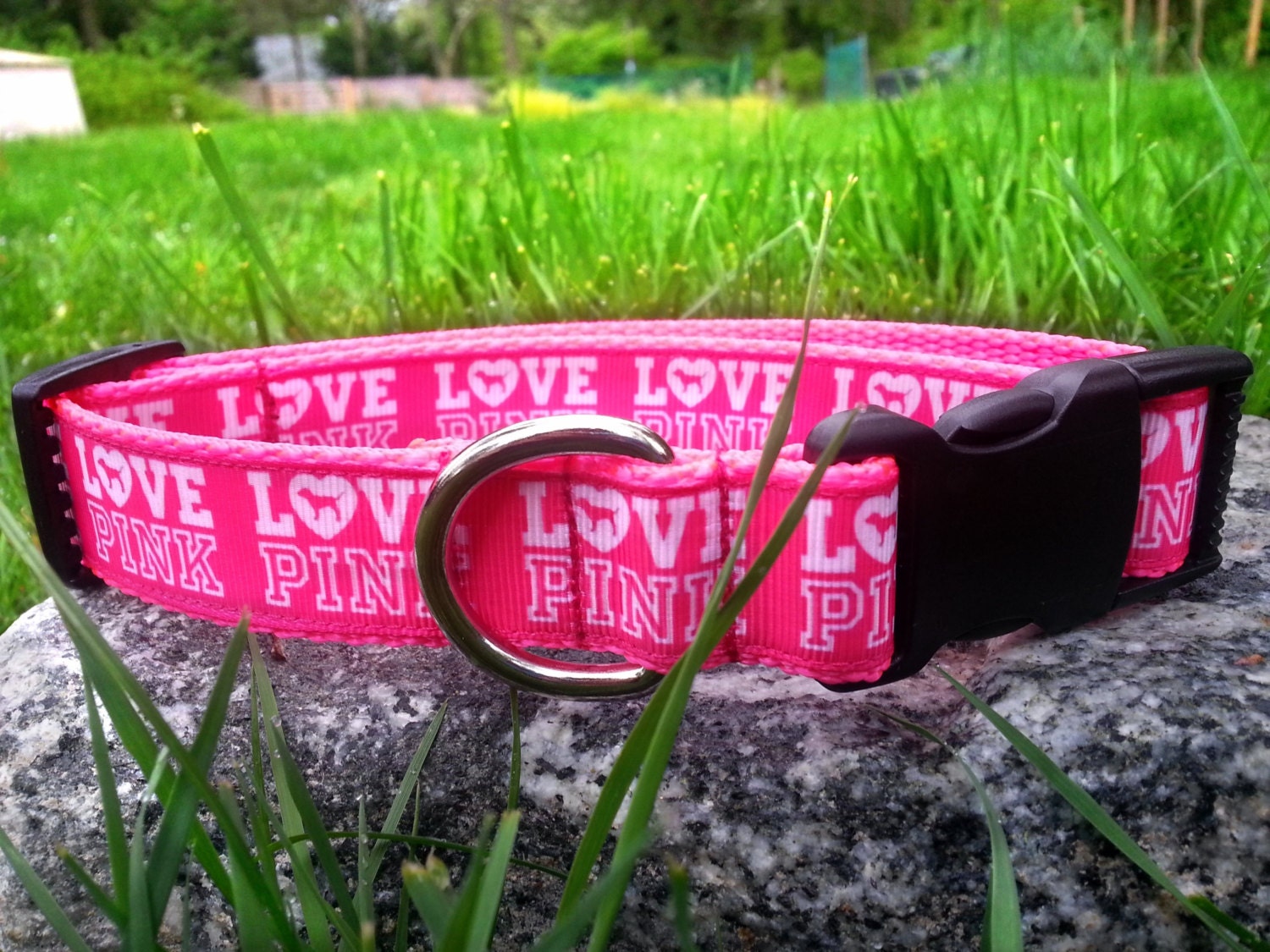 Love Pink 1 Inch Width Dog Collar - Etsy