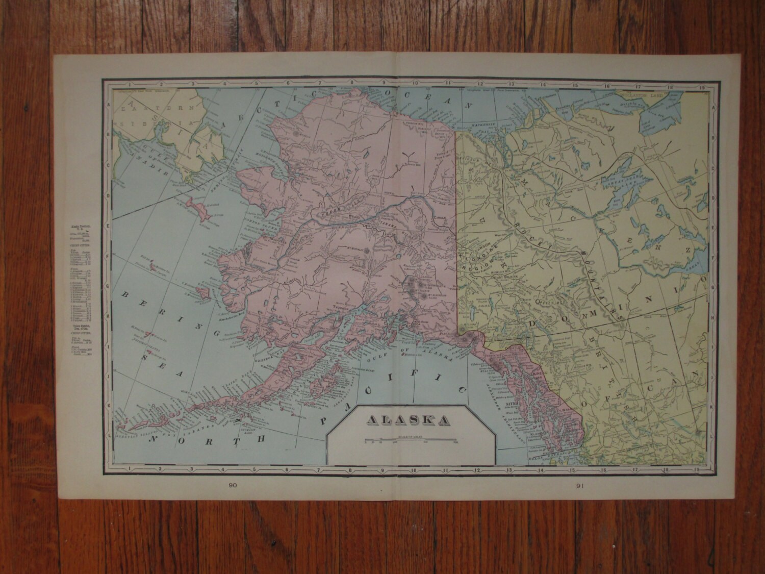 ALASKA- Vintage Original 1899 Cram's Map of the State of Alaska, USA ...