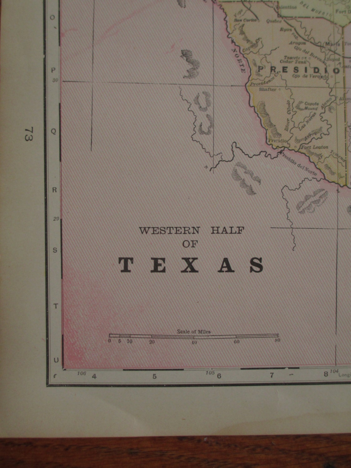 Vintage Original 1899 Cram's Map of the Western Half of the State of ...