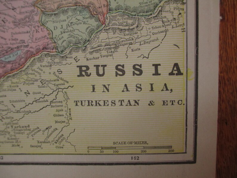 RUSSIA - Vintage Original 1899 Cram's Map of Russia in Asia in 1899 ...